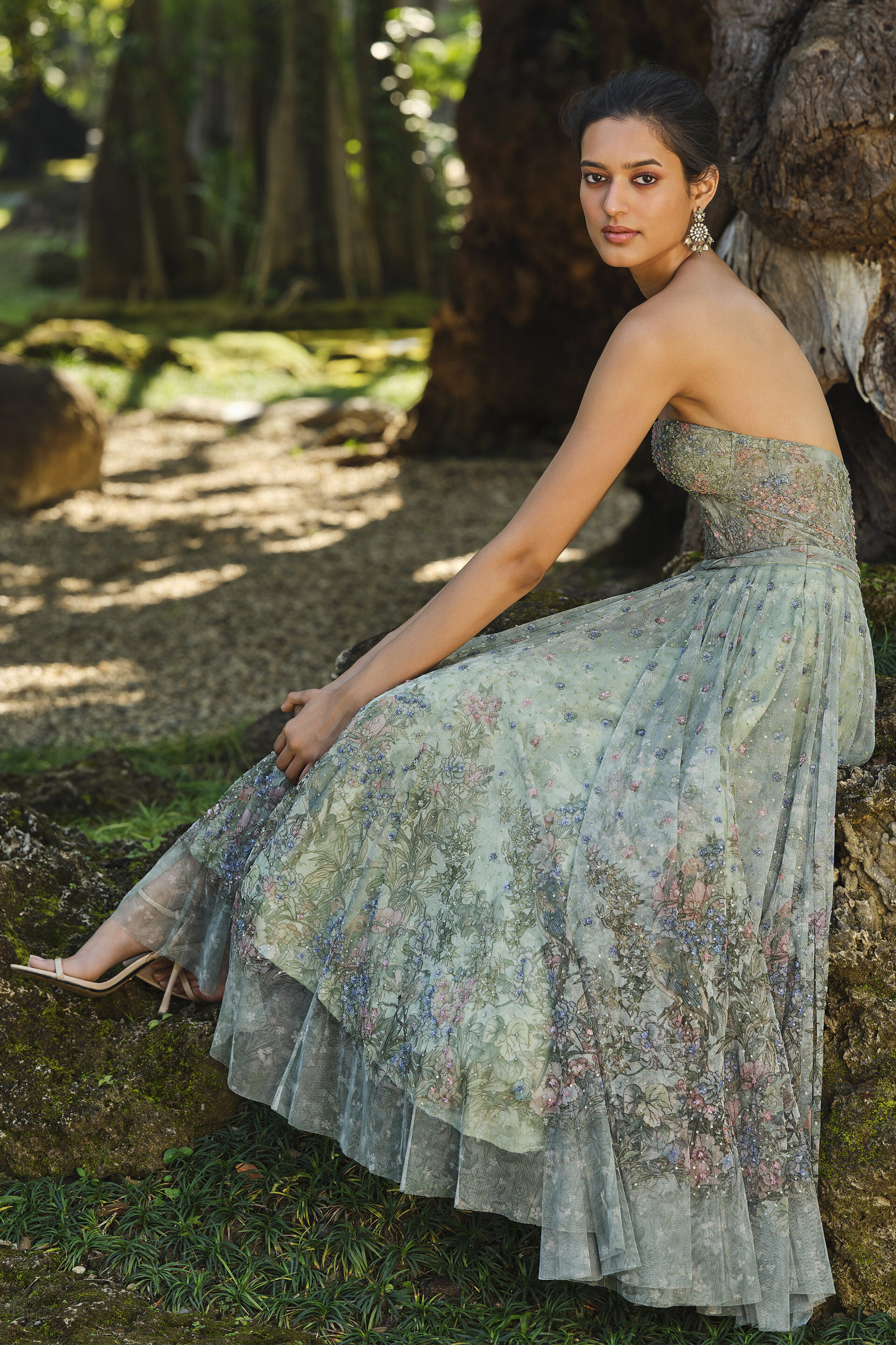 Buy Designer Aylsa Embroidered Dress - Sage Online from Anita Dongre